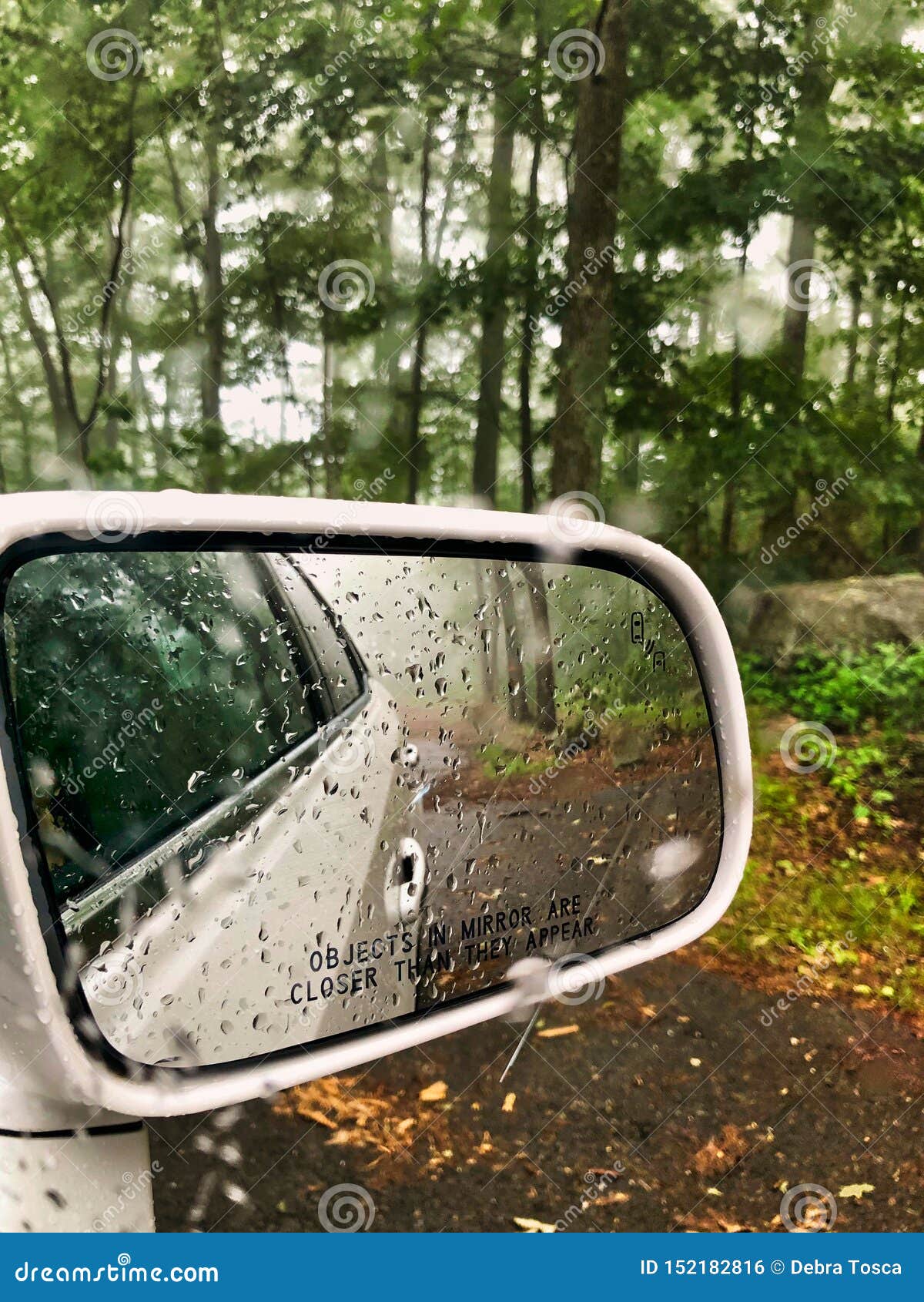 Rain reflection car mirror stock photo. Image of ellington - 152182816