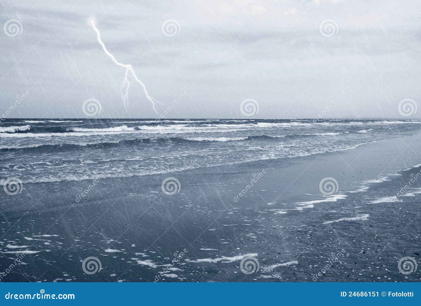 Rain on the sea stock image. Image of landscape, blue - 24686151