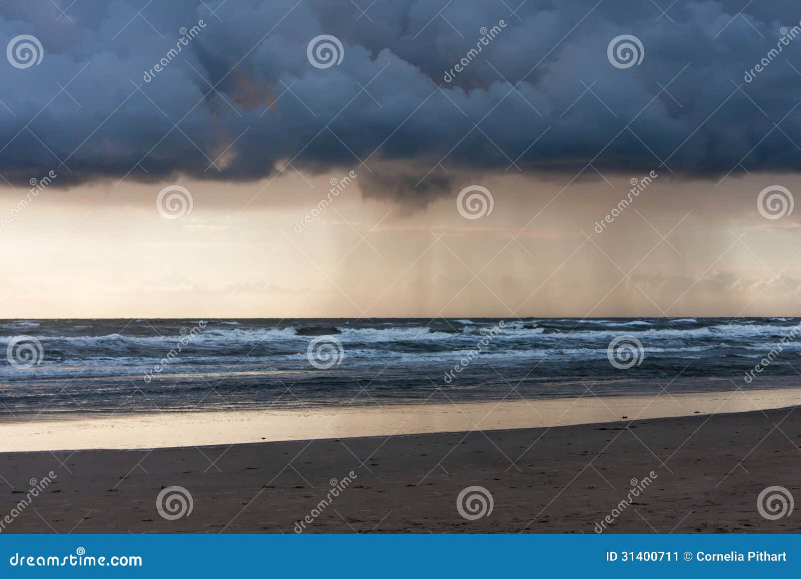 Rain at the Sea stock image. Image of north, sands, waves - 31400711