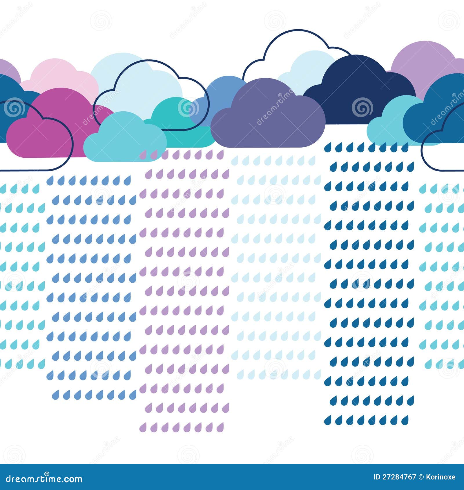 Rain seamless pattern stock vector. Illustration of line - 27284767