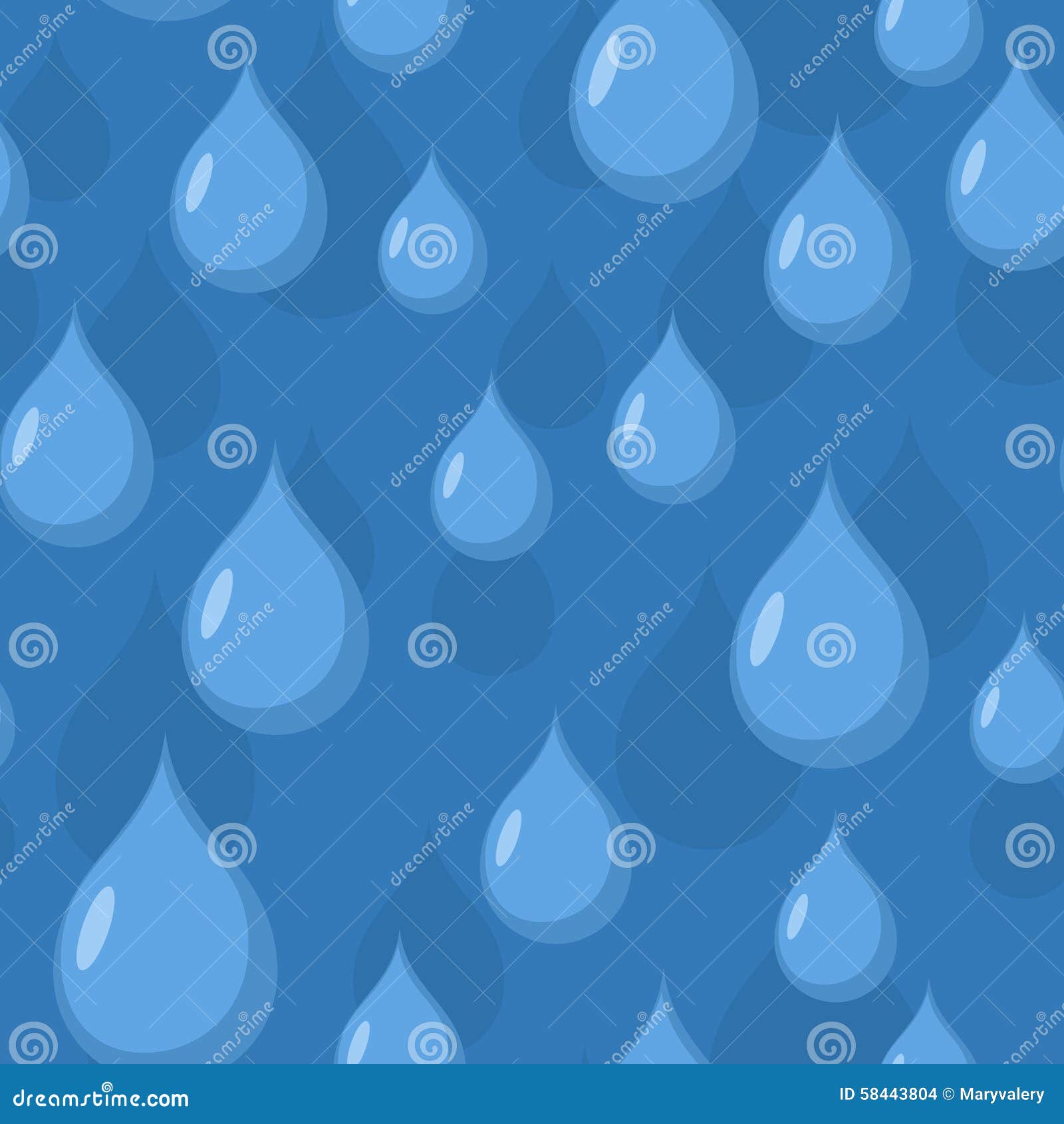 Rain Seamless Vector Pattern. Rainy Season Background In Simple Flat ...