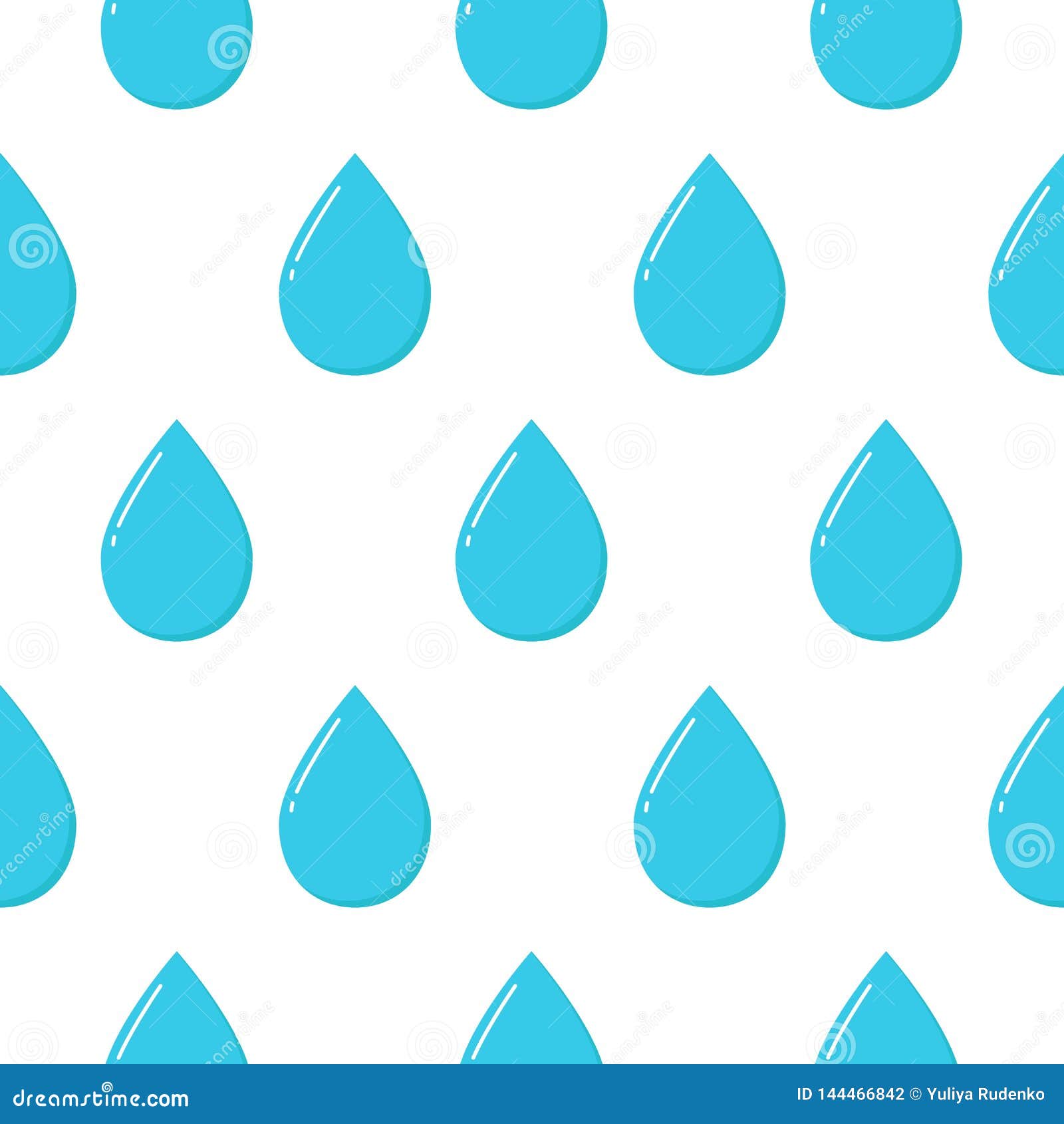 Rain Seamless Vector Pattern. Falling Water Drops Stock Illustration ...