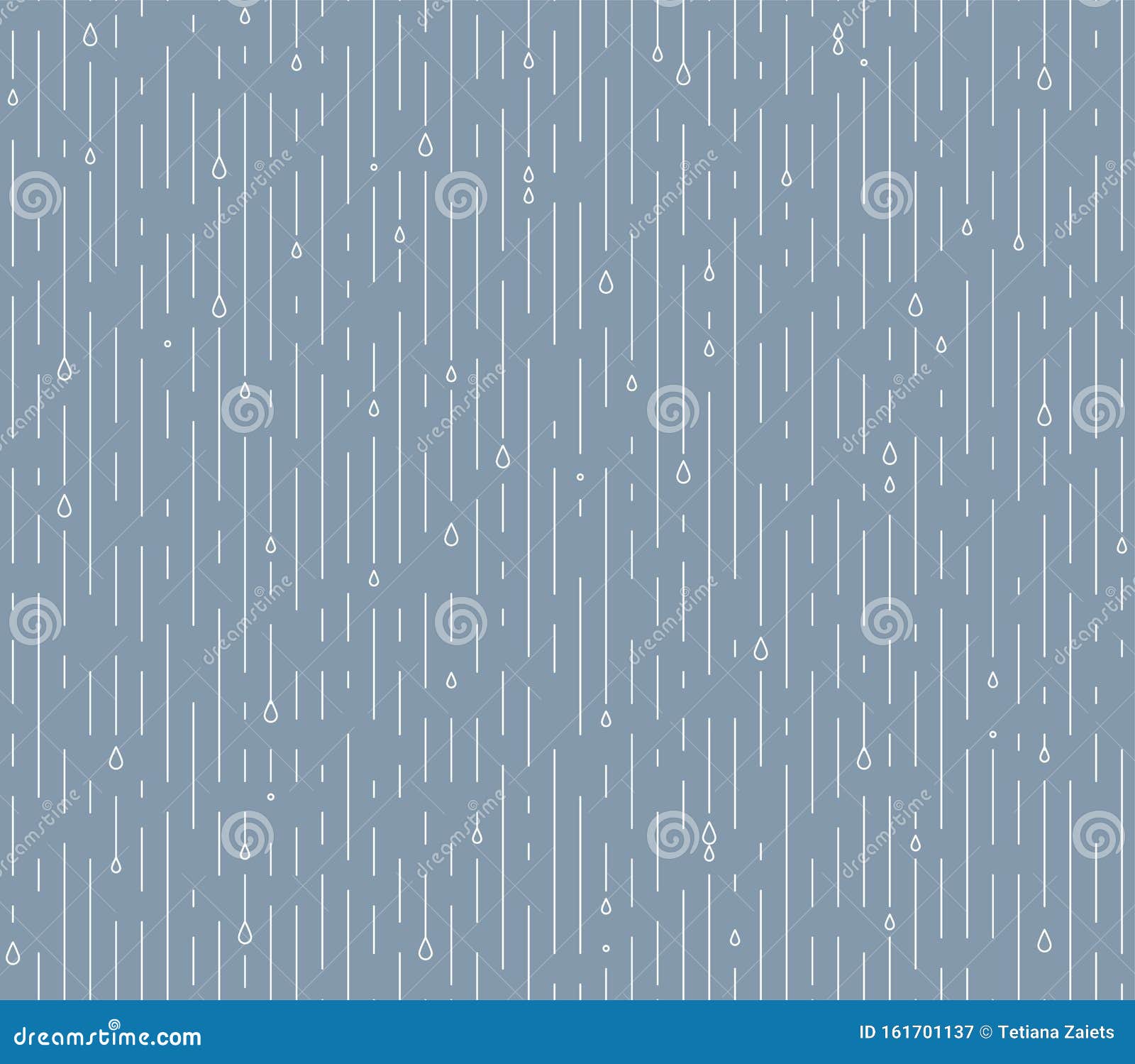 Rain Seamless Vector Pattern. Rainy Season Background In Simple Flat Style With Water Line And ...