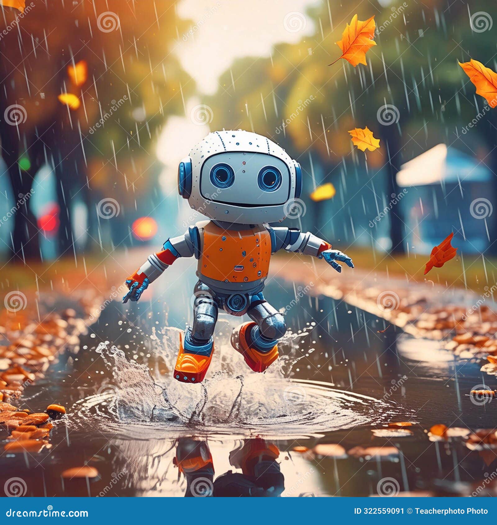 In the Rain, a Small and Adorable Domestic Robot Displayed Its ...