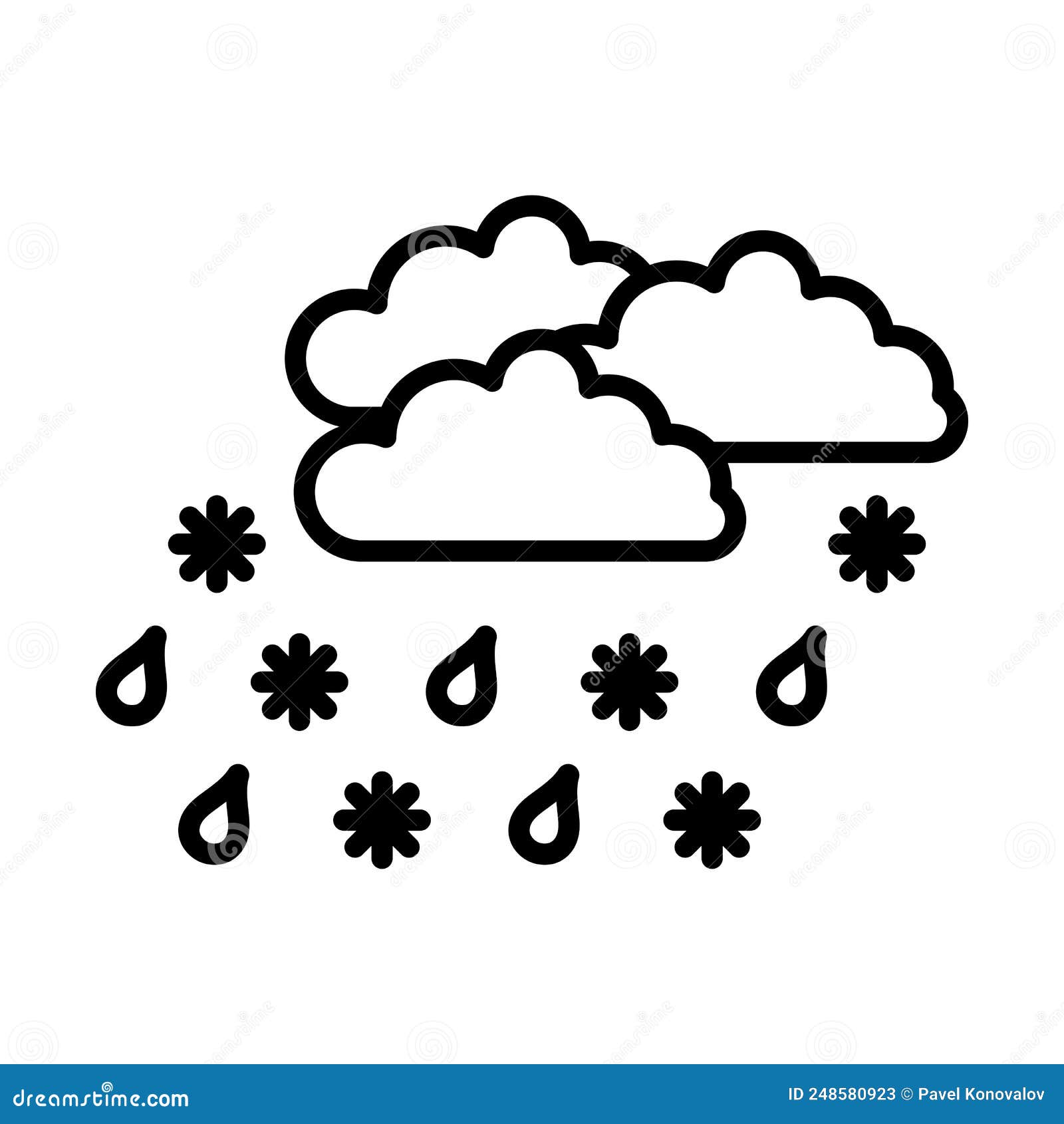 Rain with Snow Icon stock vector. Illustration of icon - 248580923