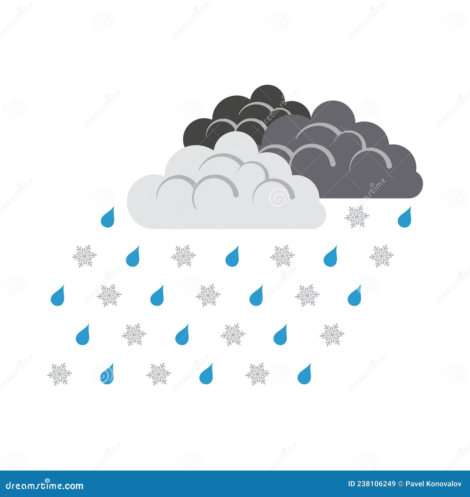 Rain with Snow Icon stock vector. Illustration of atmosphere - 238106249
