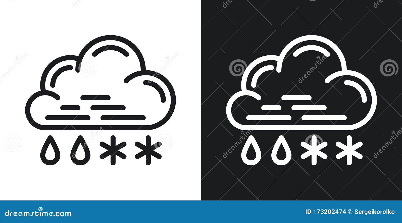 Sleet Icon On White Background. Simple Element Illustration From ...