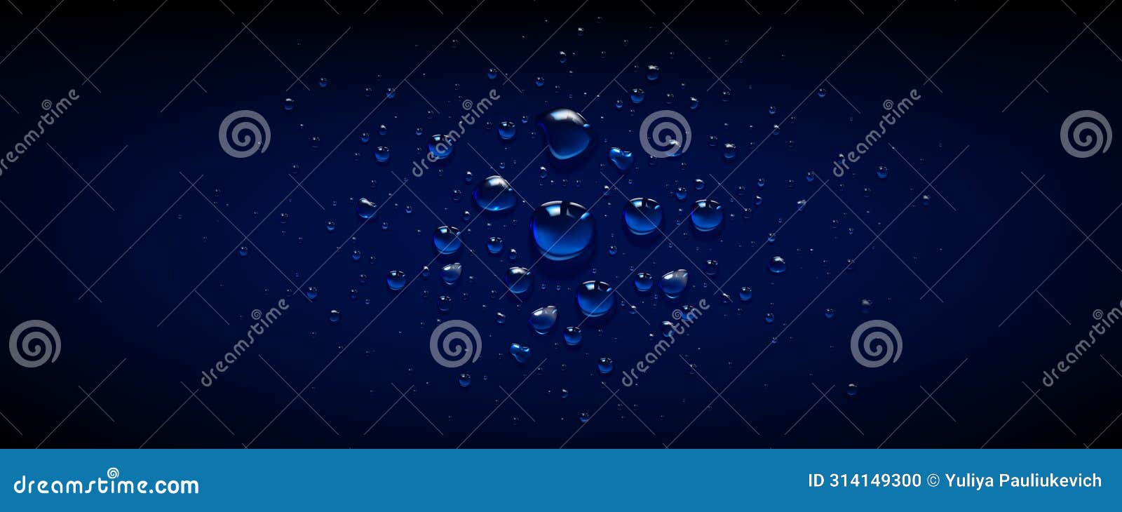 Rain Splash Water Drop on Blue Surface Background Stock Vector ...
