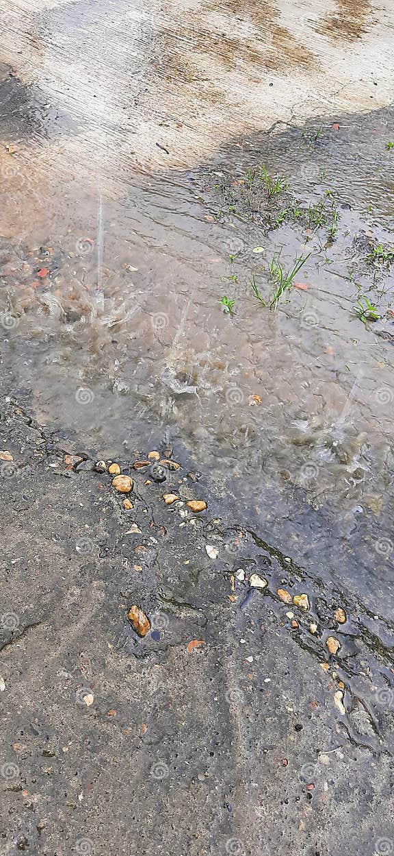 Rain Splash Water Texture on Cement Floor Stock Photo - Image of flower ...