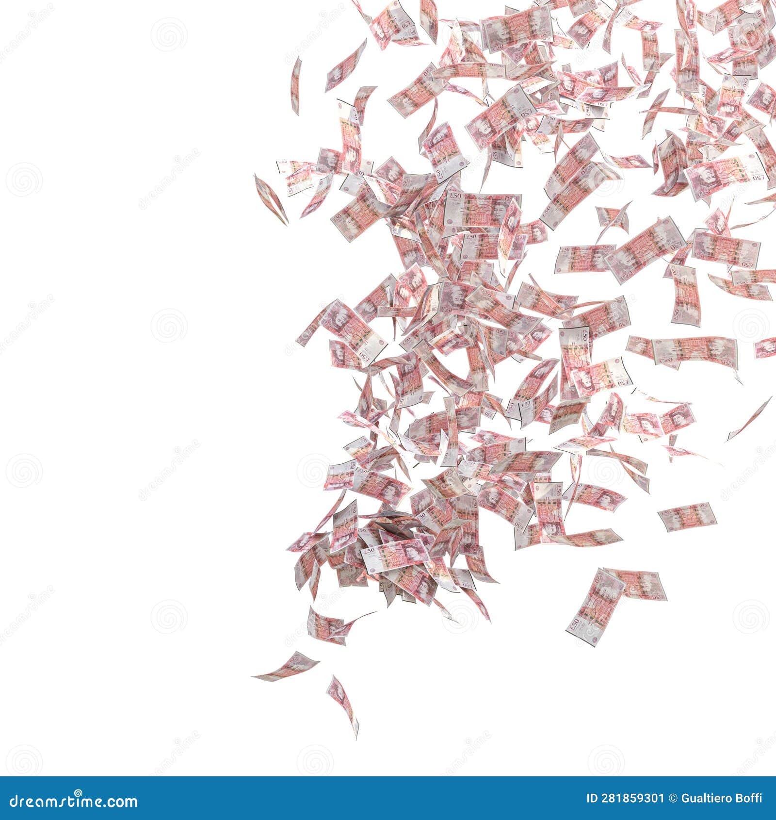 Rain of Sterling Money on White Stock Illustration - Illustration of ...