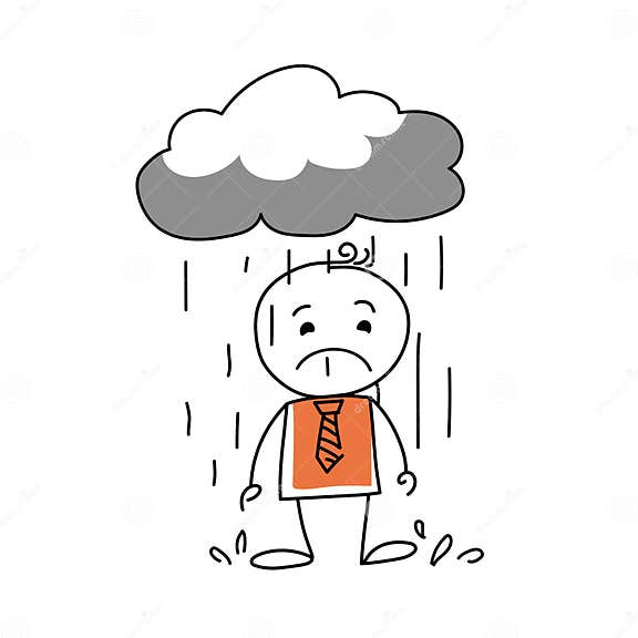 In the Rain Stick Figure Illustration Vector Stock Illustration ...