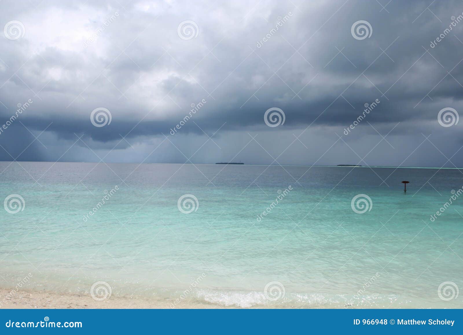 Rain Storm Above Tropical Sea Stock Photo - Image of rainstorm, island ...