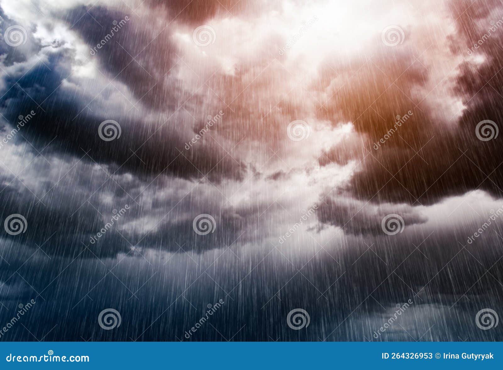 Rain and storm clouds stock image. Image of shining - 264326953