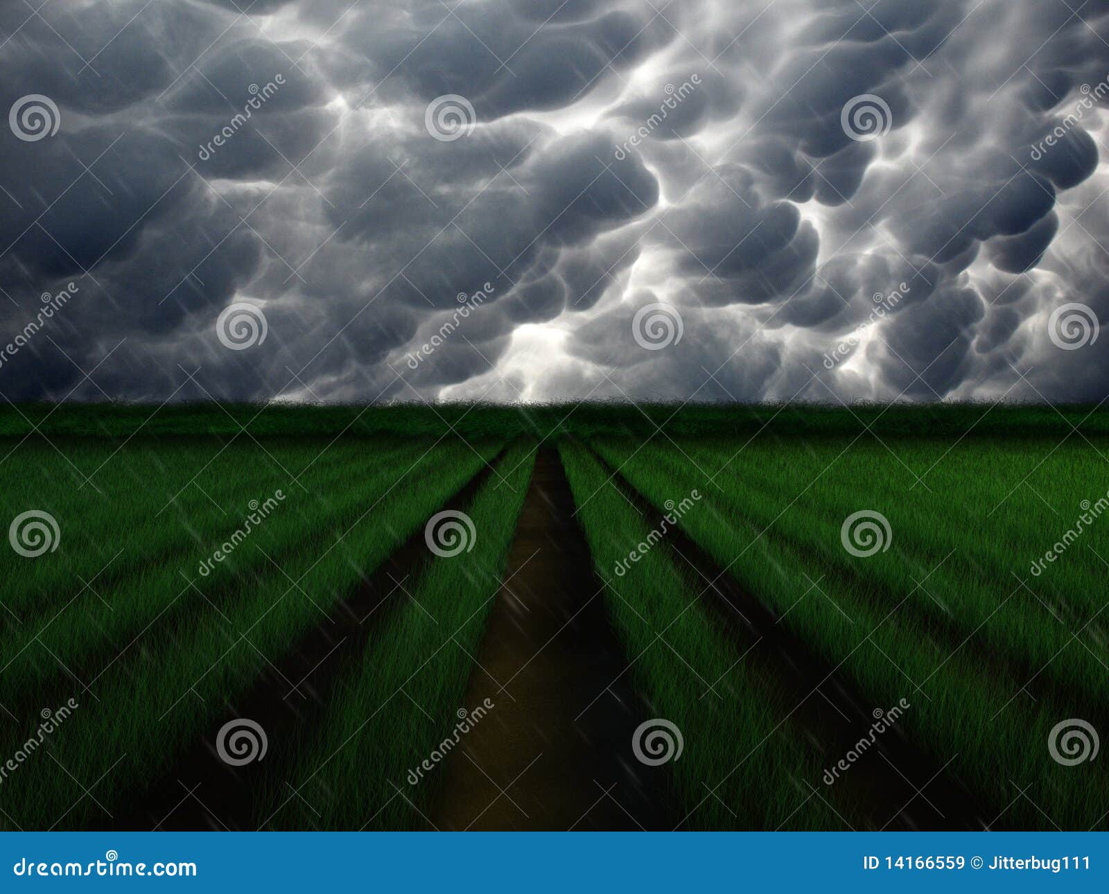 Rain Storm Over Farm stock illustration. Illustration of farming - 14166559