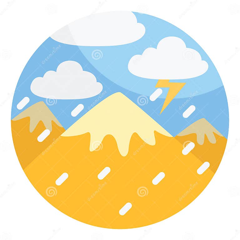 Rain Storm at the Sand Mountains, Icon Stock Vector - Illustration of ...