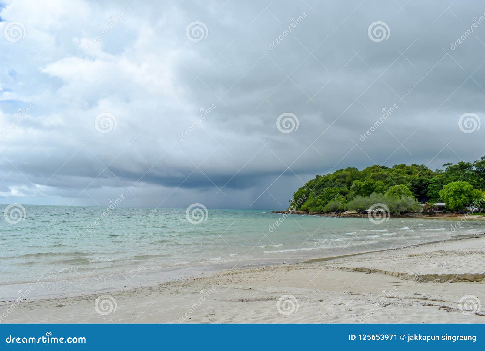Rain storm of the sea stock image. Image of island, coastline - 125653971
