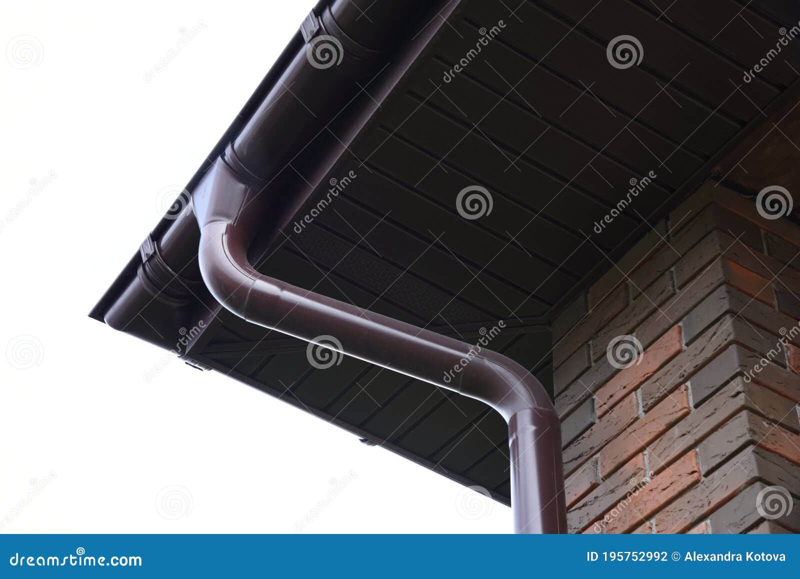Rooftop Waterproof Pipe Gutter System Stock Photo - Image of drainpipe ...