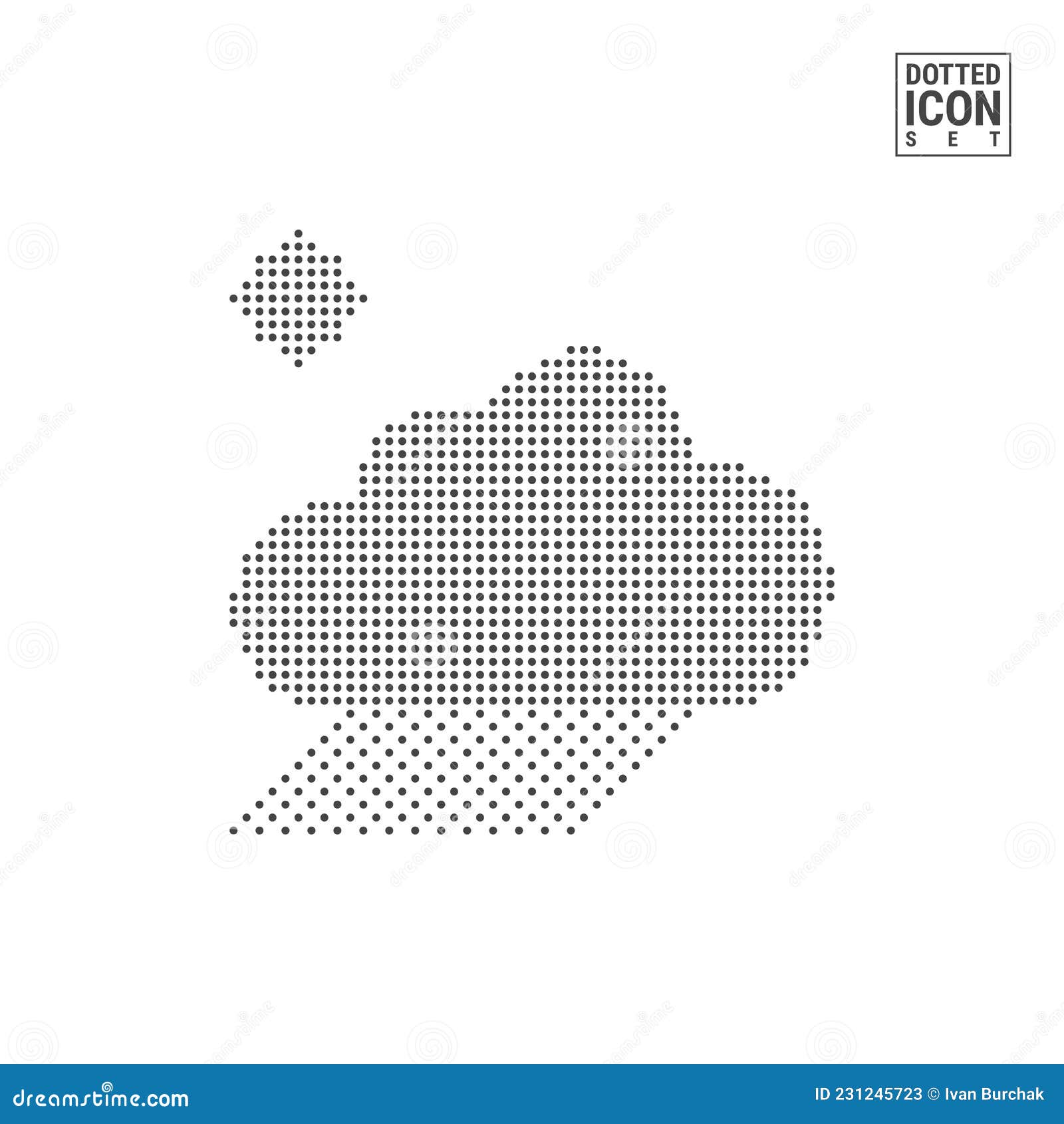 Rain and Sun Dot Pattern Icon. Cloud Rain Dotted Icon Isolated on White ...