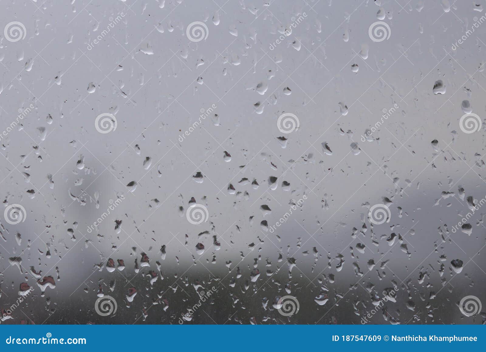 Rain on the Surface of the Window Stop and Flow into the Rain. with ...