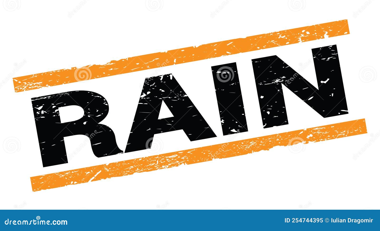 RAIN Text on Orange Rectangle Stamp Sign Stock Illustration ...