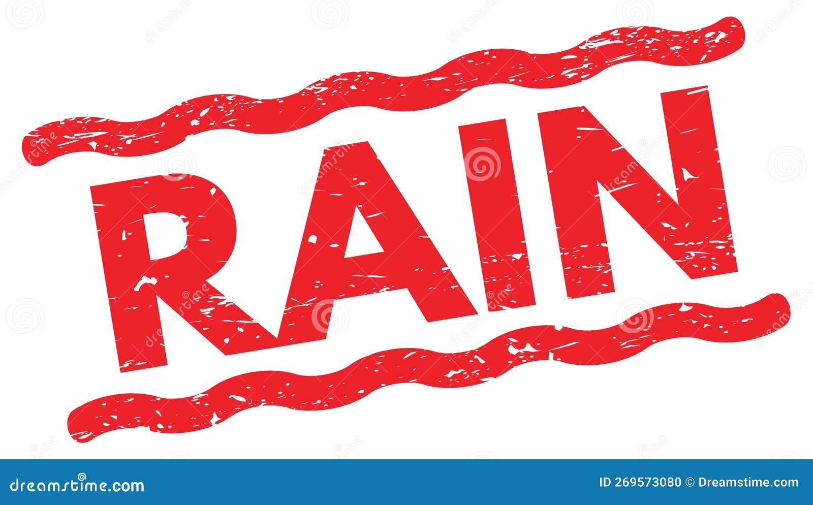 RAIN Text on Red Lines Stamp Sign Stock Illustration - Illustration of ...