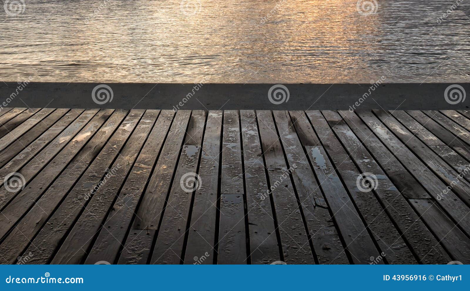 Rain on Timber Boards at Sunrise Stock Photo - Image of wood, still ...