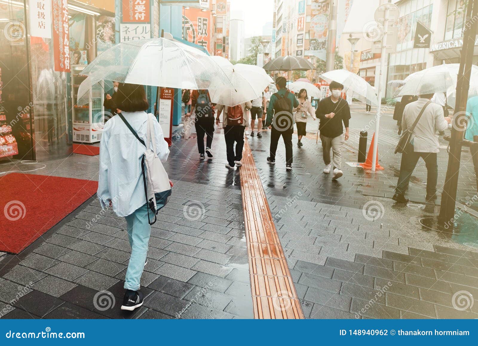 Rain in Tokyo editorial photography. Image of cold, city - 148940962