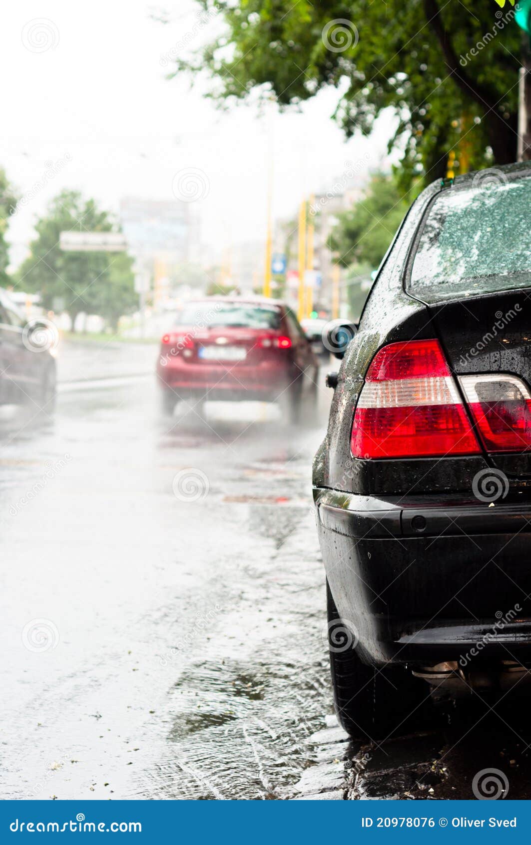 Rain and traffic jam stock photo. Image of pour, auto - 20978076