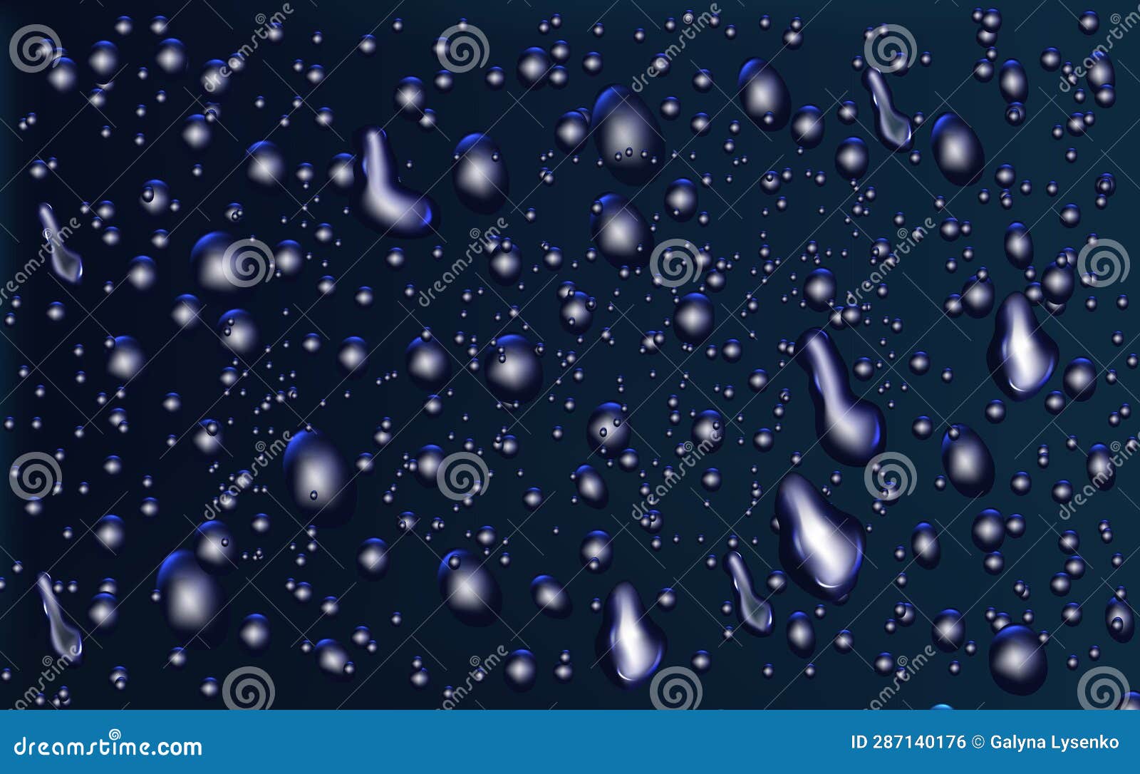 Rain Transparent Drops Flow Down the Glass.Realistic Wet Condensation ...