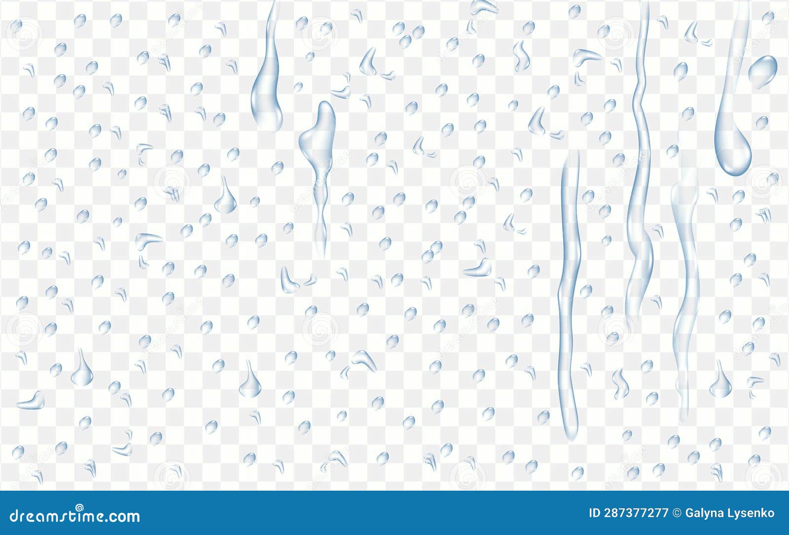 Rain Transparent Drops Flow Down the Glass.Realistic Wet Condensation ...