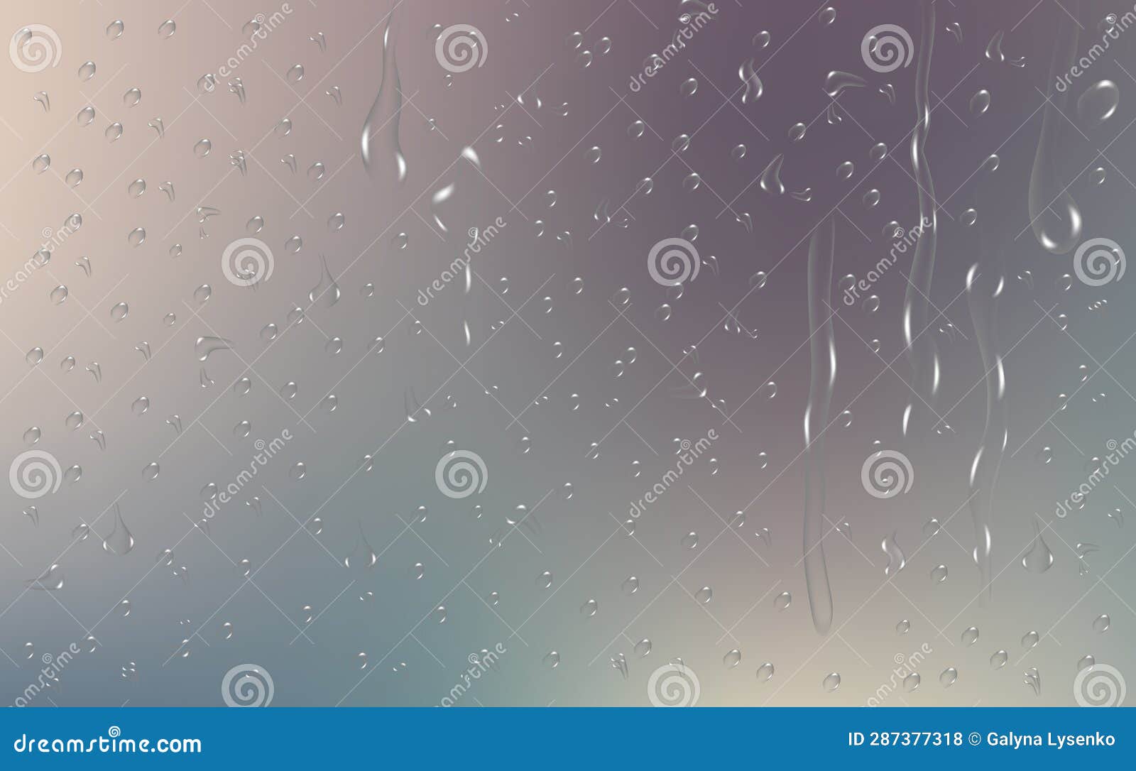 Rain Transparent Drops Flow Down the Glass.Realistic Wet Condensation ...