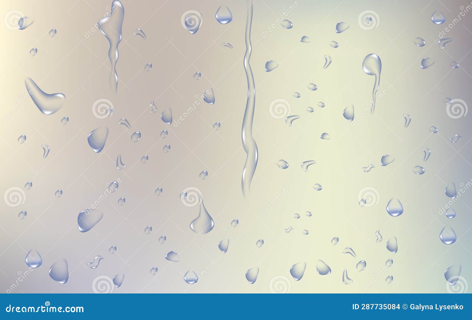 Rain Transparent Drops Flow Down the Glass.Realistic Wet Condensation ...