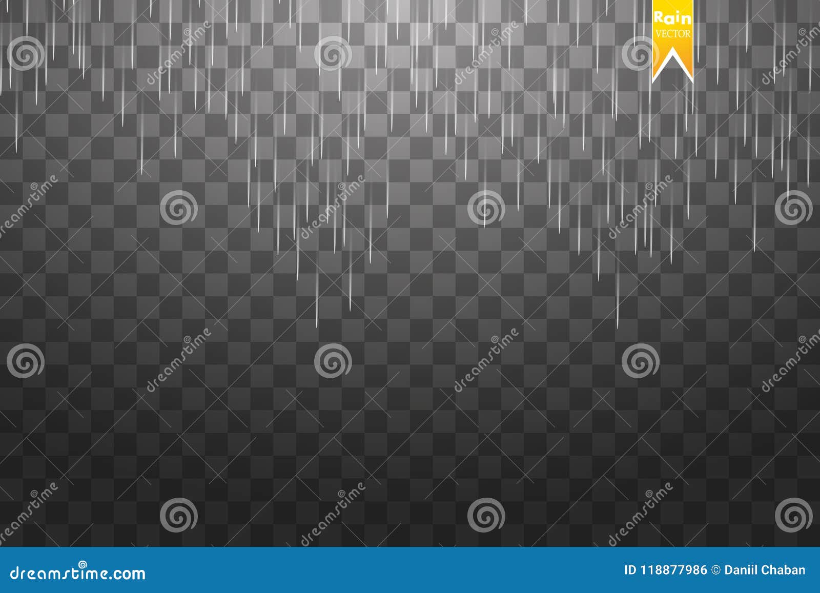 Rain Transparent Template Background. Falling Water Drops Texture ...