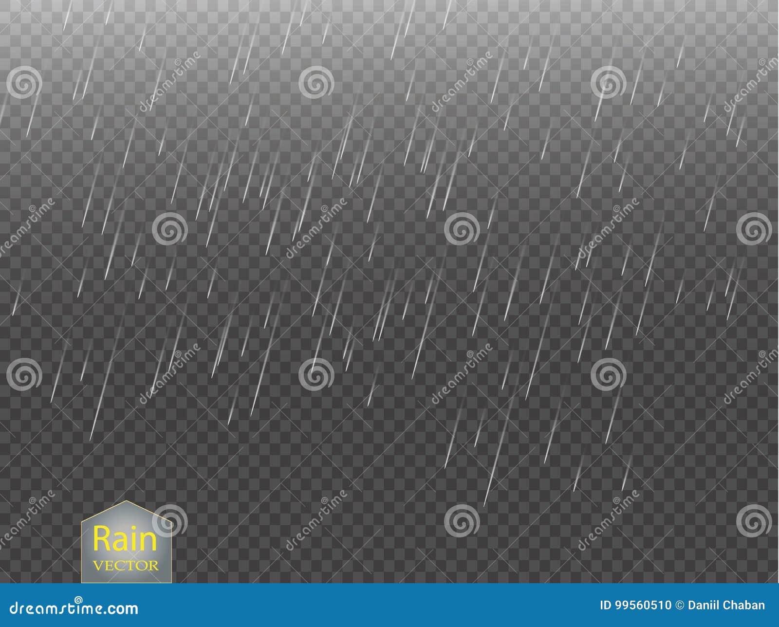 Rain Transparent Template Background. Falling Water Drops Texture Stock Vector - Illustration of ...