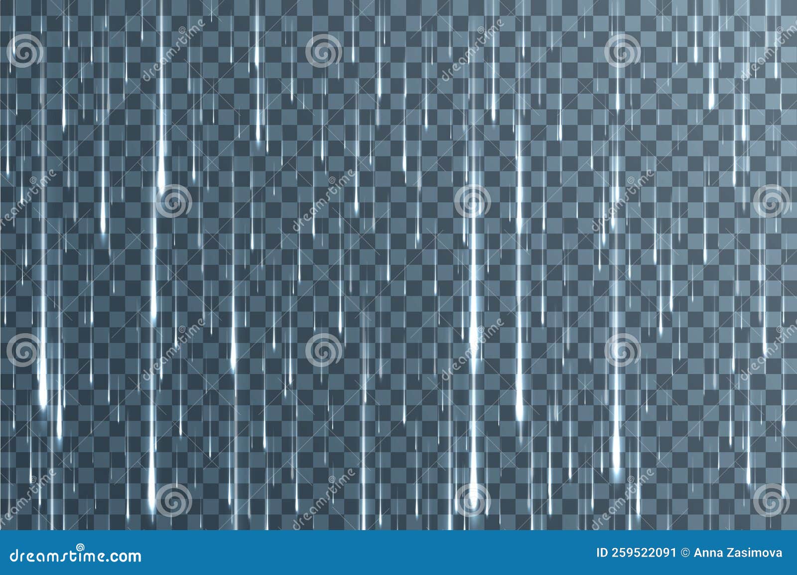 Rain Transparent Template on Transparent Background. Realistic Vector ...