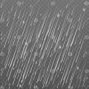 Rain Transparent Vector Background. Falling Water Drops Texture Stock ...