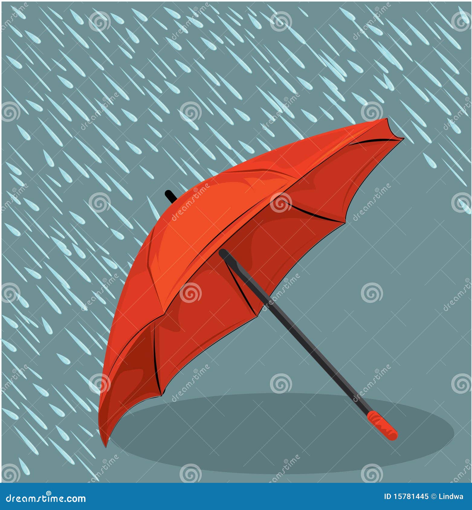 Rain And Umbrella Cartoon Illustration | CartoonDealer.com #126741061