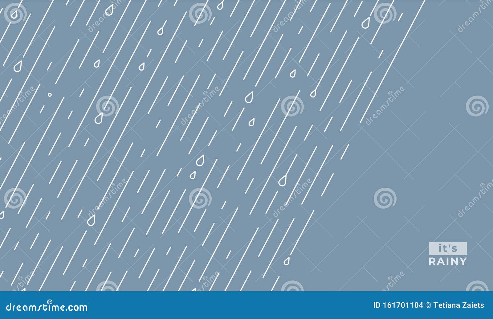 Rain Vector Pattern. it S Rainy, Season Background in Simple Flat Style ...