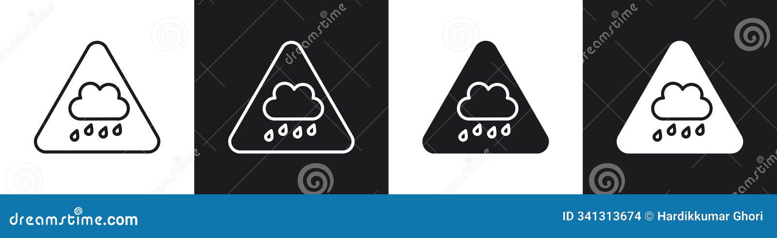 Rain Warning Sign Icon Cartoon Vector | CartoonDealer.com #304394501