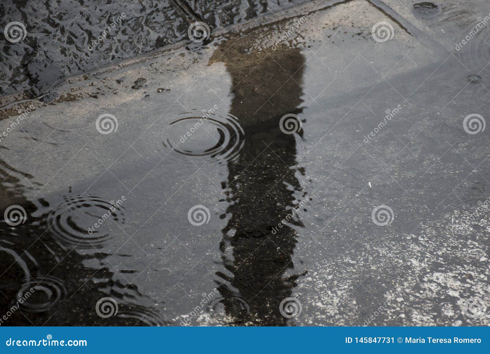 Rain water on the asphalt stock image. Image of bright - 145847731