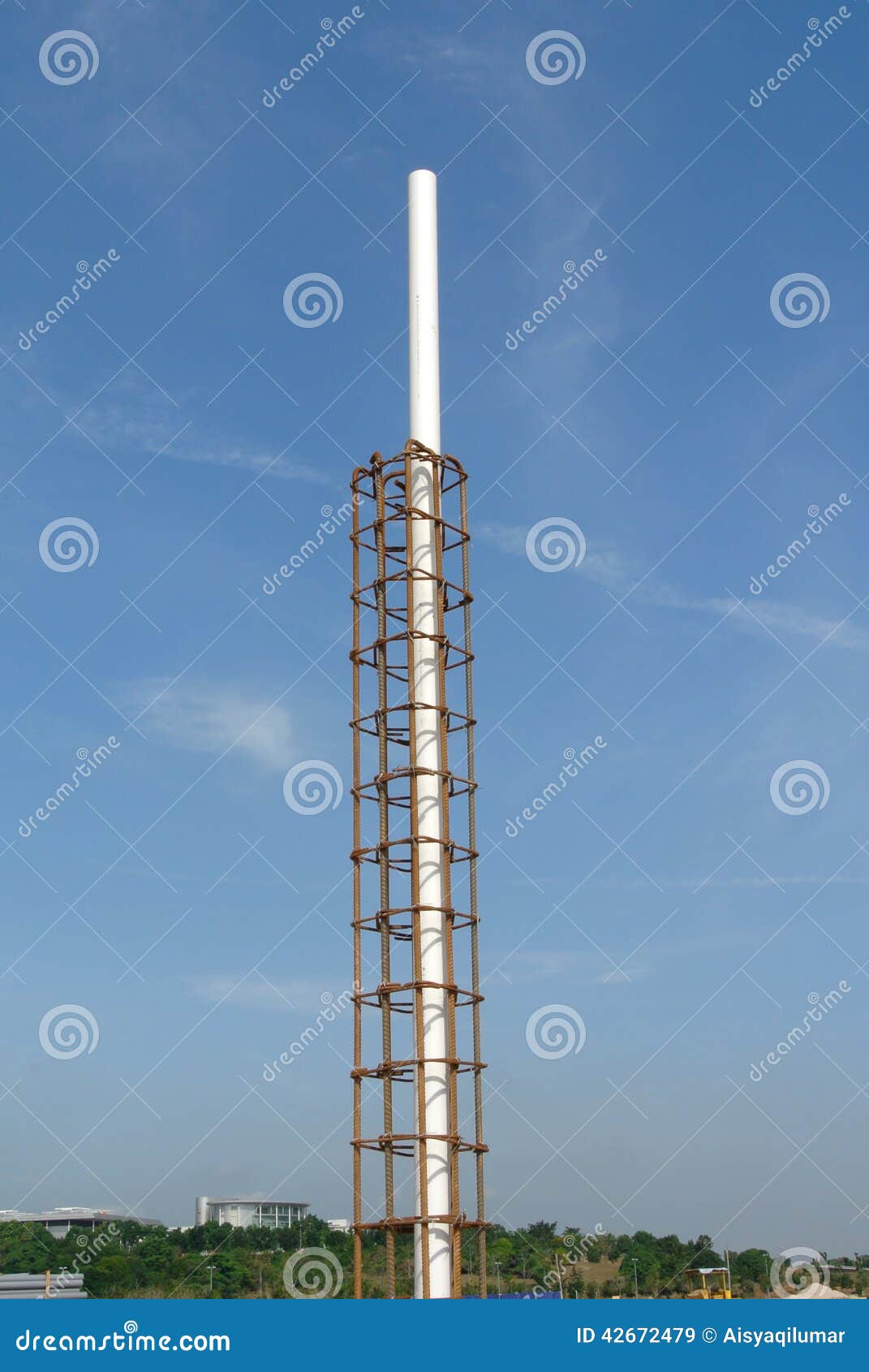 Rain Water Down Pipe Inside the Column Structure Stock Image - Image of ...
