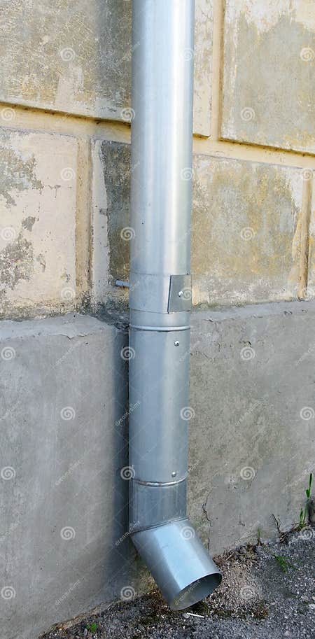 Rain Water Draining Gutter Downpipe Stock Photo - Image of wall, rain ...