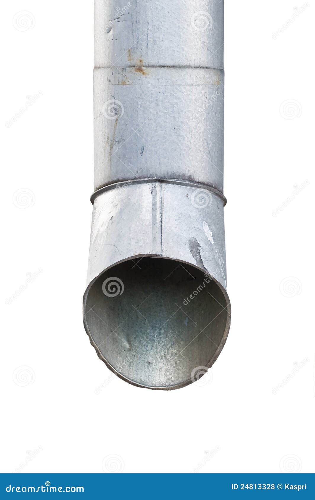 Rain Water Draining Gutter Isolated Old Aged Metal Stock Photo - Image ...