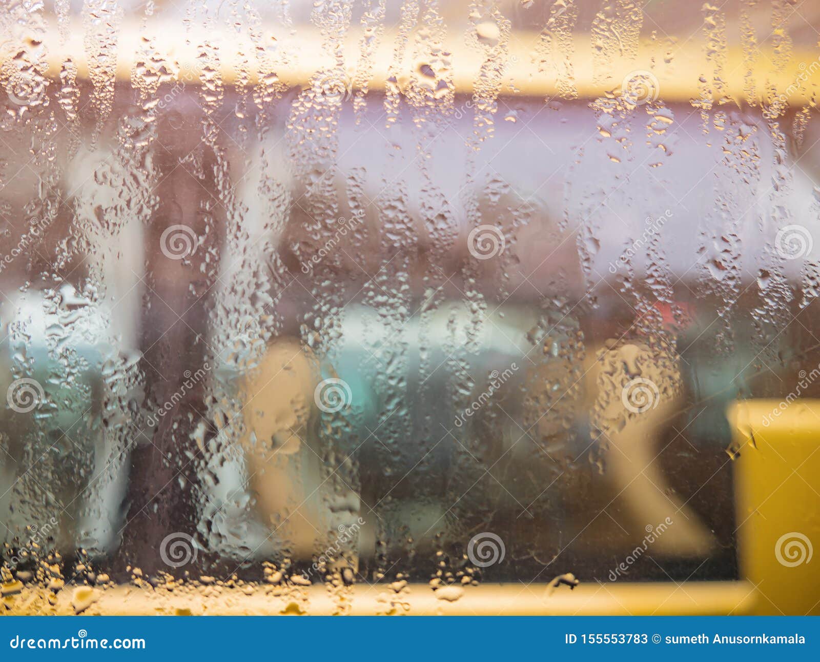 Rain Water Drop on the Bus Window Stock Image - Image of bright ...