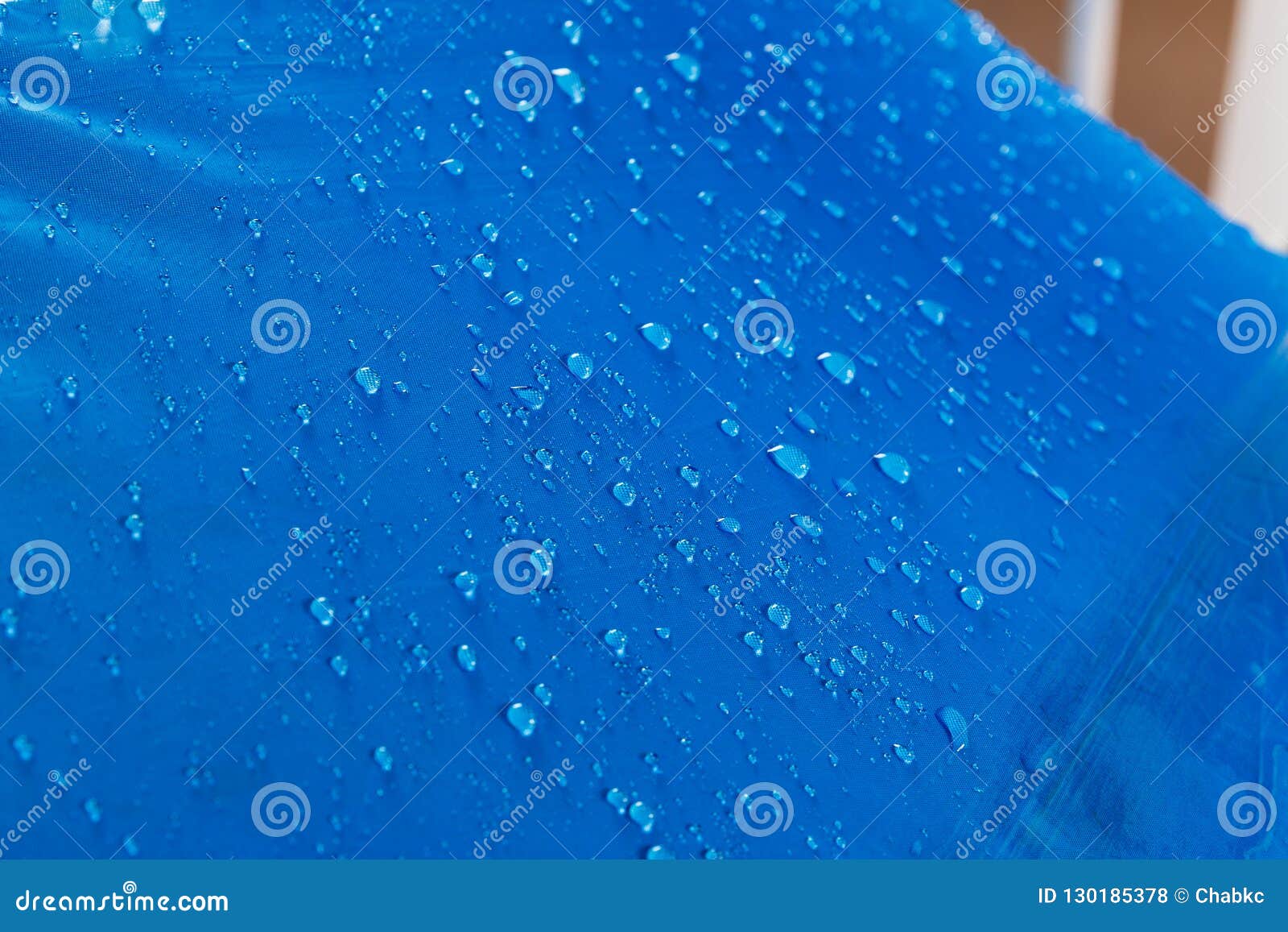 Rain Water Droplets on Blue Fabric Stock Photo - Image of close, aqua ...