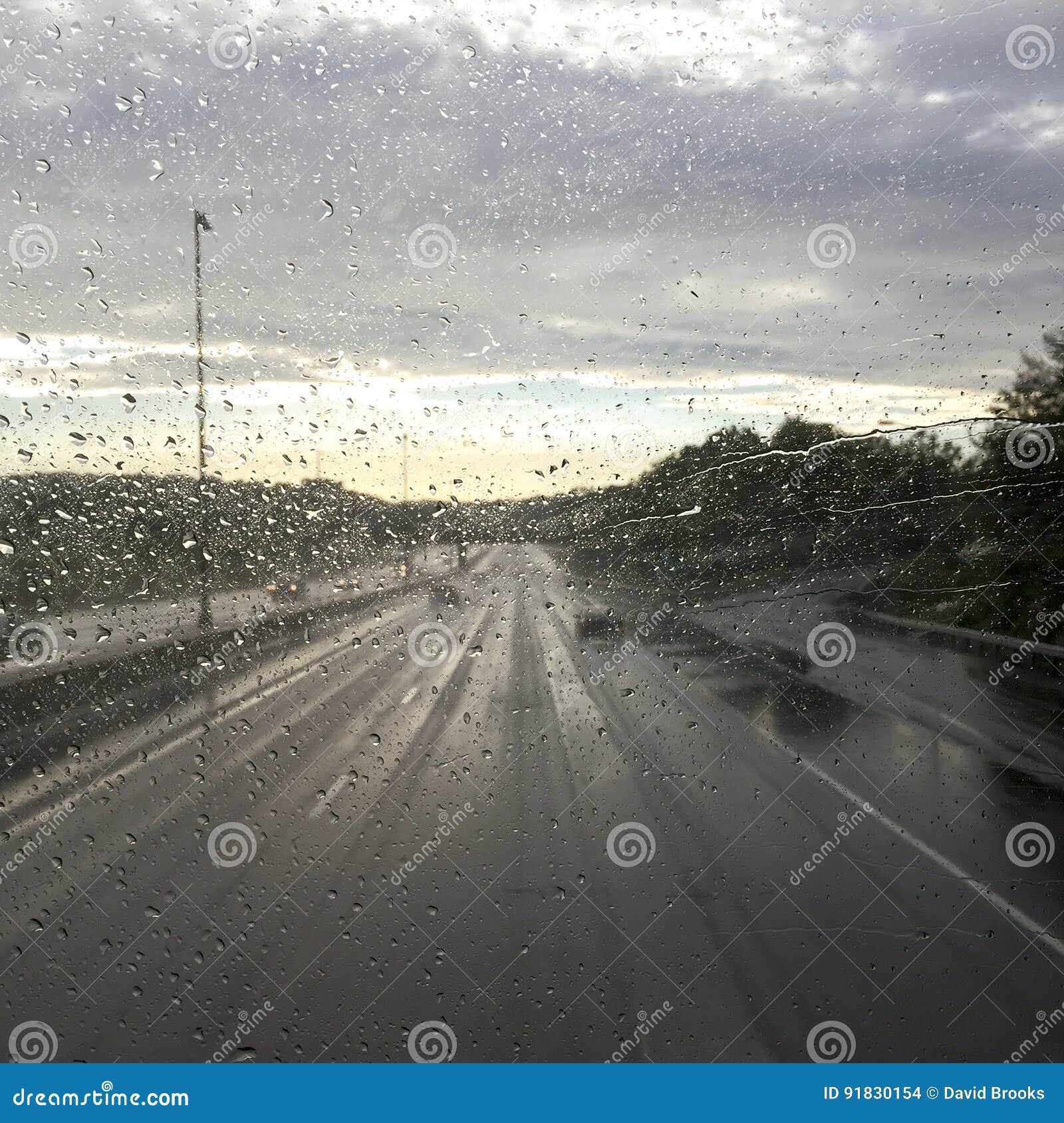 Rain Water Droplets On A Car Window Stock Photo - Image of night ...