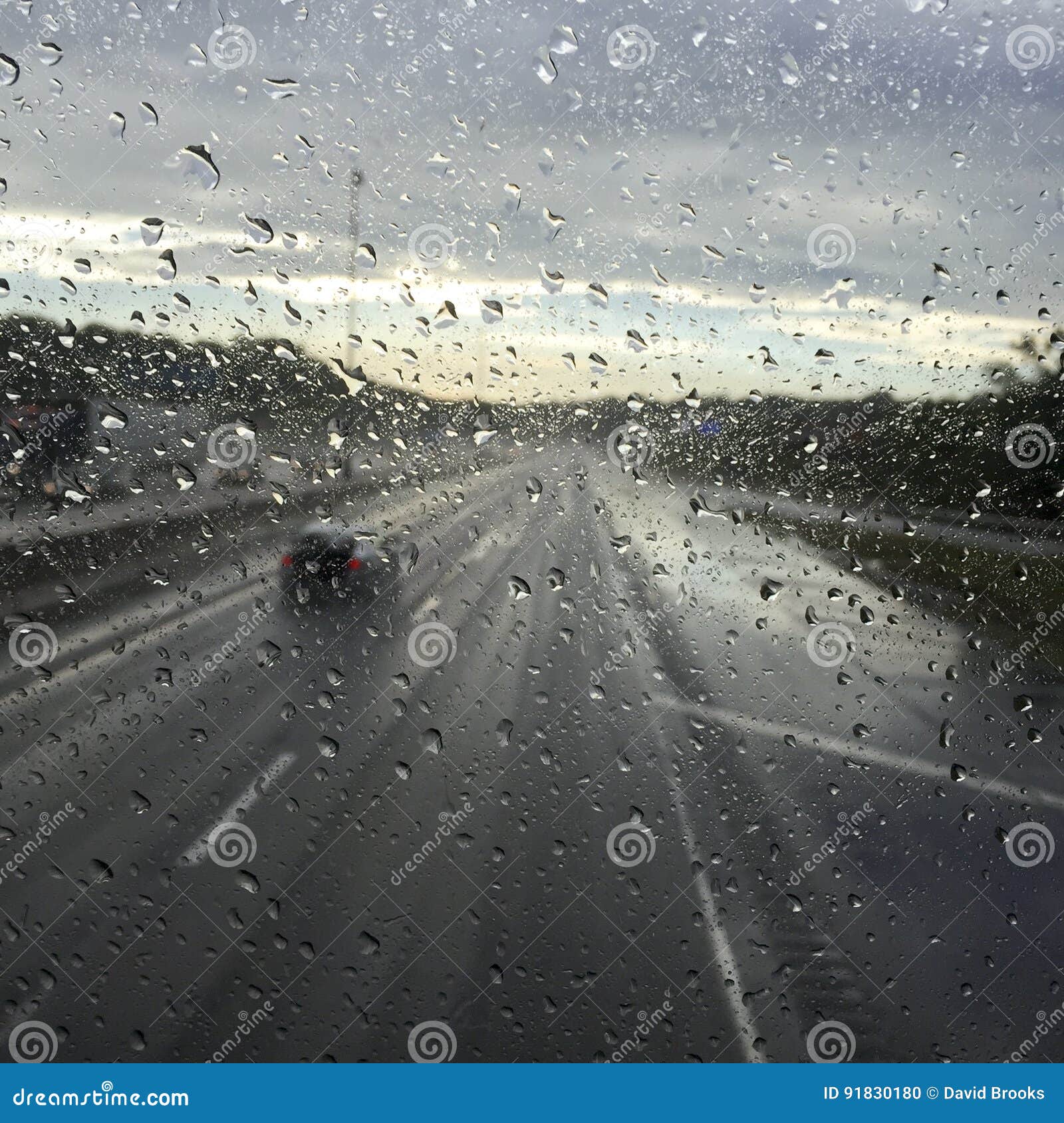 Rain Water Droplets on a Car Window Stock Photo - Image of traffic ...