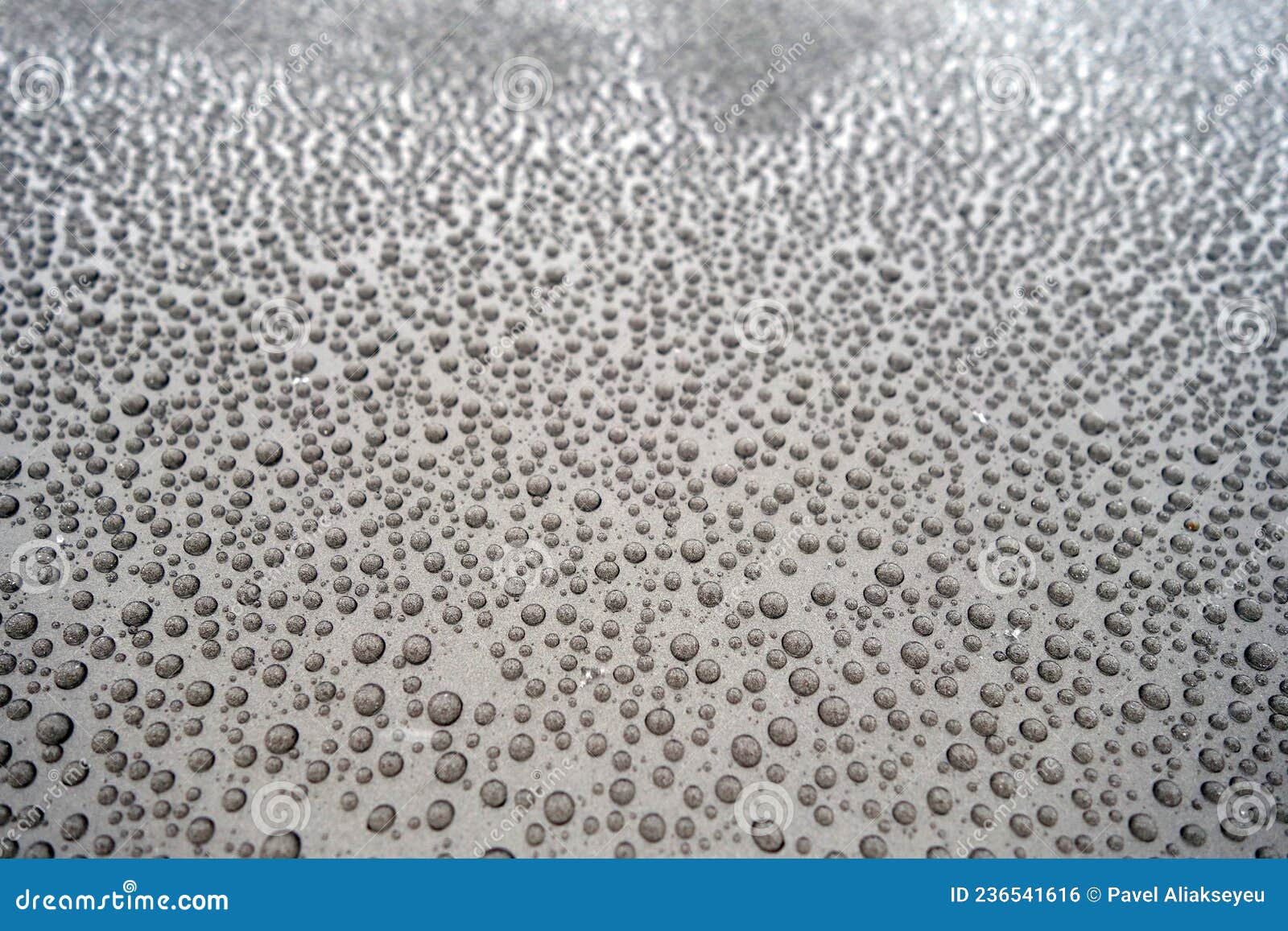Rain or Water Drops on Metal Surface Stock Photo - Image of liquid ...