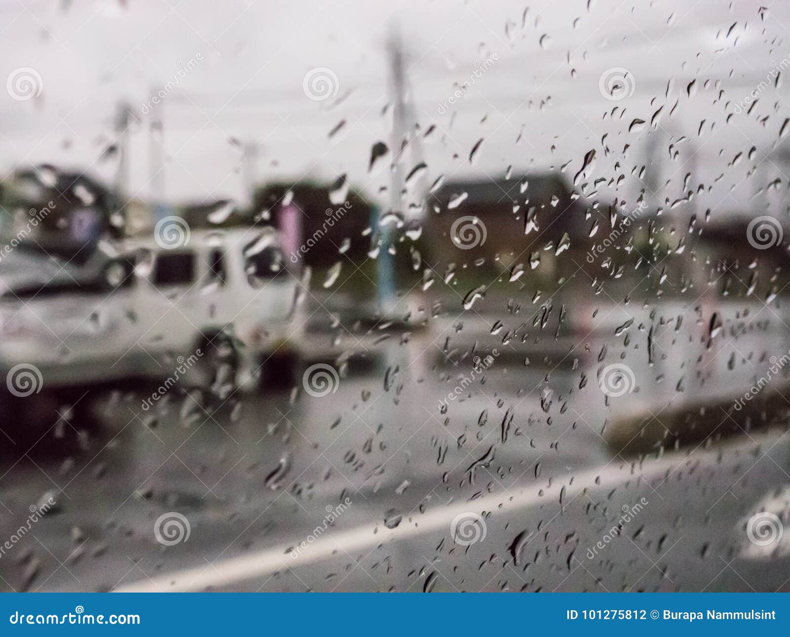 Rain Water Drops on Mirror. Stock Photo - Image of traffic, abstract ...