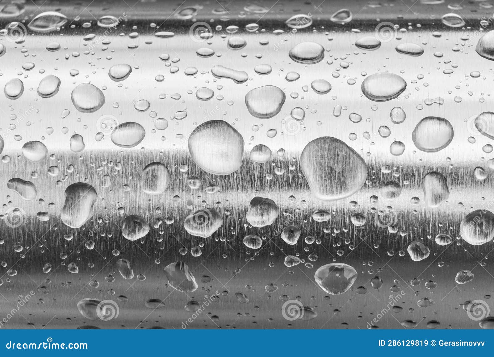 Rain Water Drops on a Stainless Steel Surface Stock Image - Image of ...